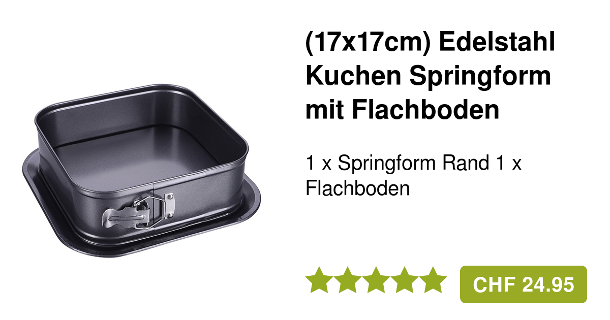 Edelstahl Kuchen Springform mit Flachboden zum Backen