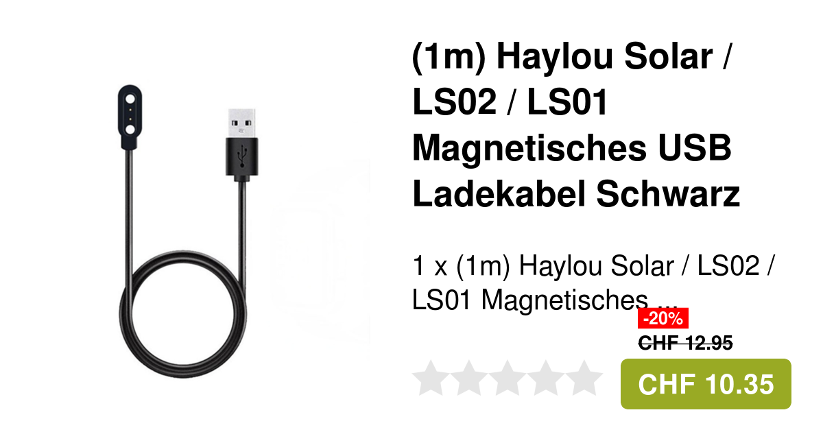 (1m) Haylou Solar / LS02 / LS01 USB A Ladekabel