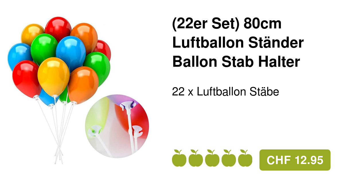 (22er Set) 80cm Luftballon Ständer Ballon Stange