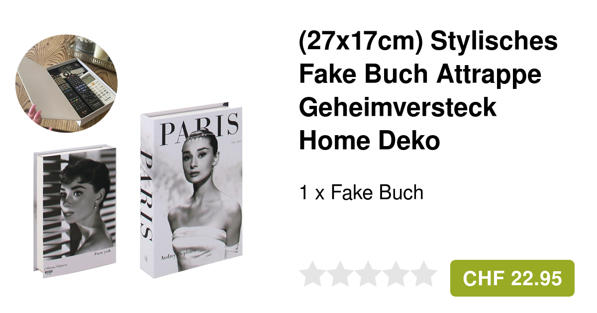 Stylisches Fake Buch Attrappe Home Deko Box Fashion
