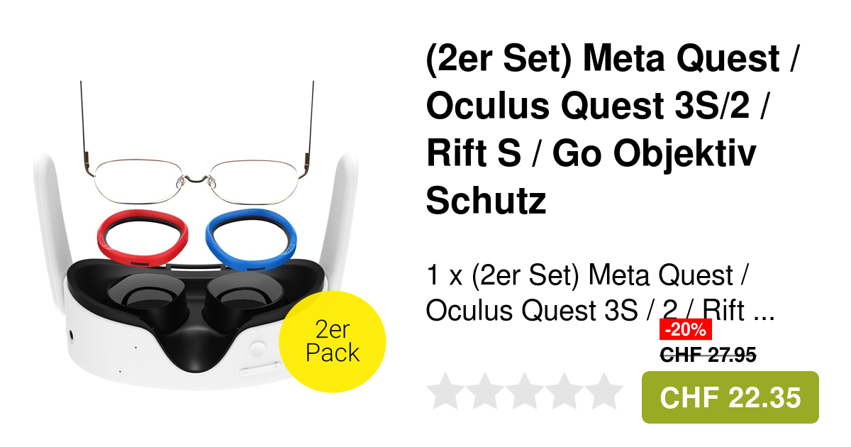 Meta Quest / Oculus Quest 3S/2/Rift S Go Linsen Schutz