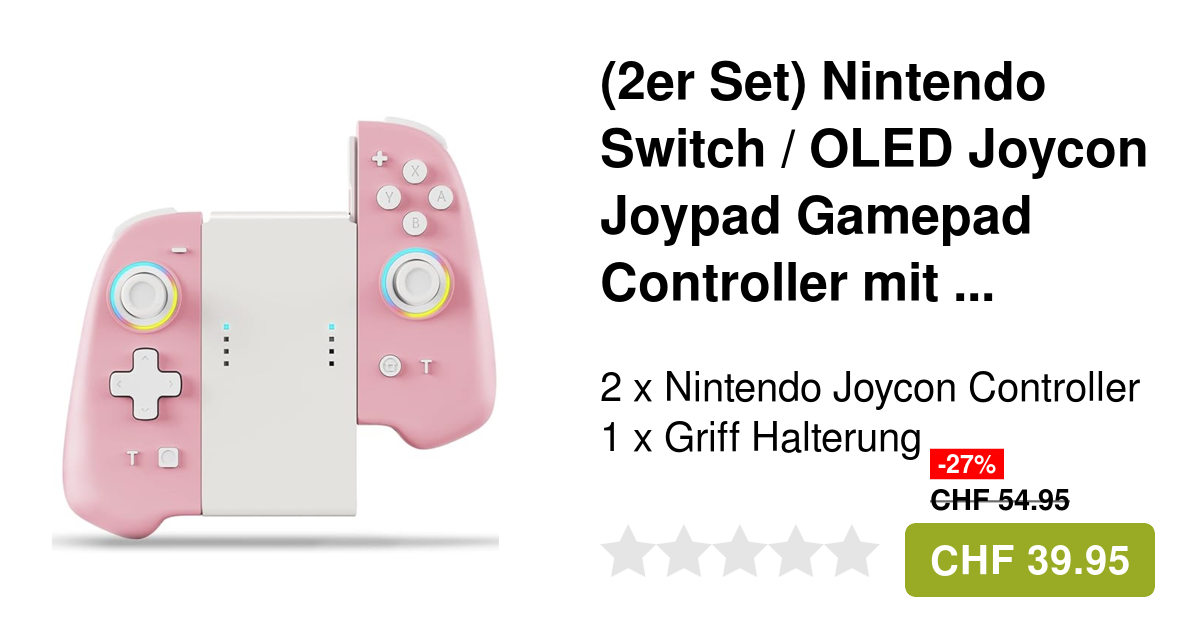 (2er Set) Nintendo Switch Controller mit RGB - Rosa