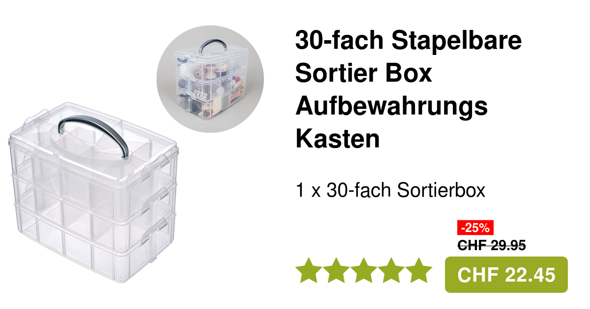 30-fach Stapelbare Sortier Box Aufbewahrungs Kasten