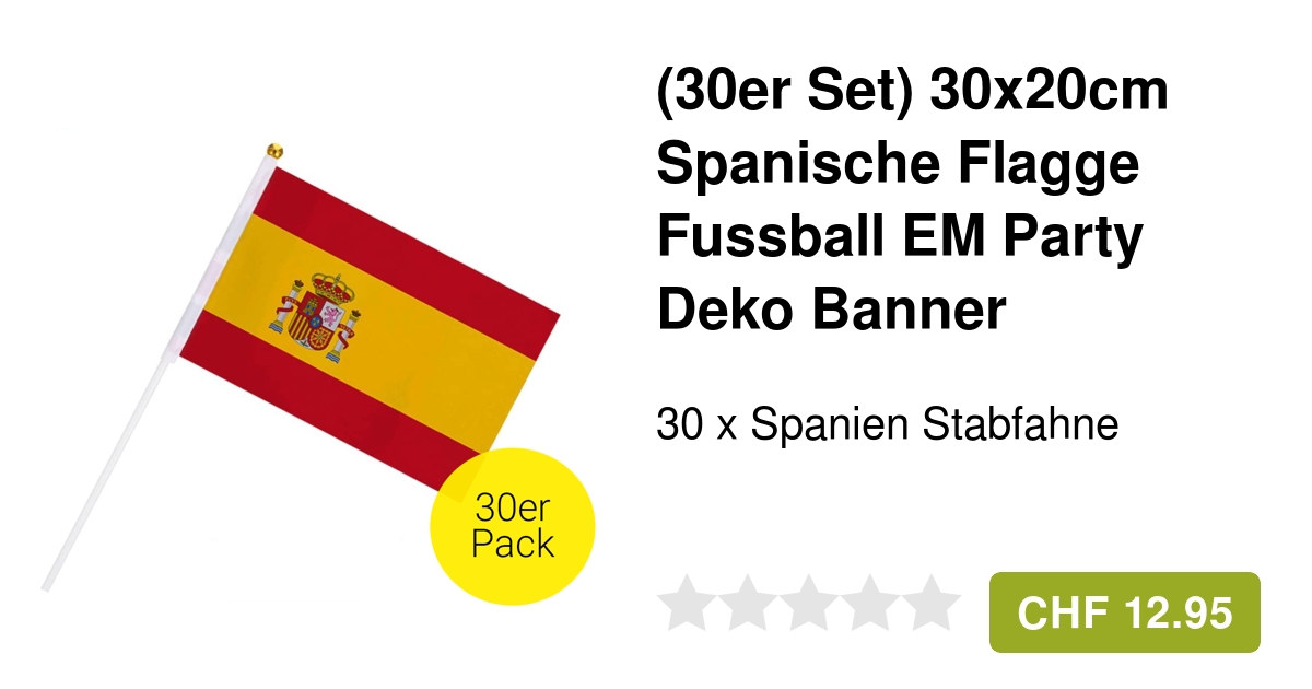 (30er Set) Spanische Flagge Fussball EM Party Deko