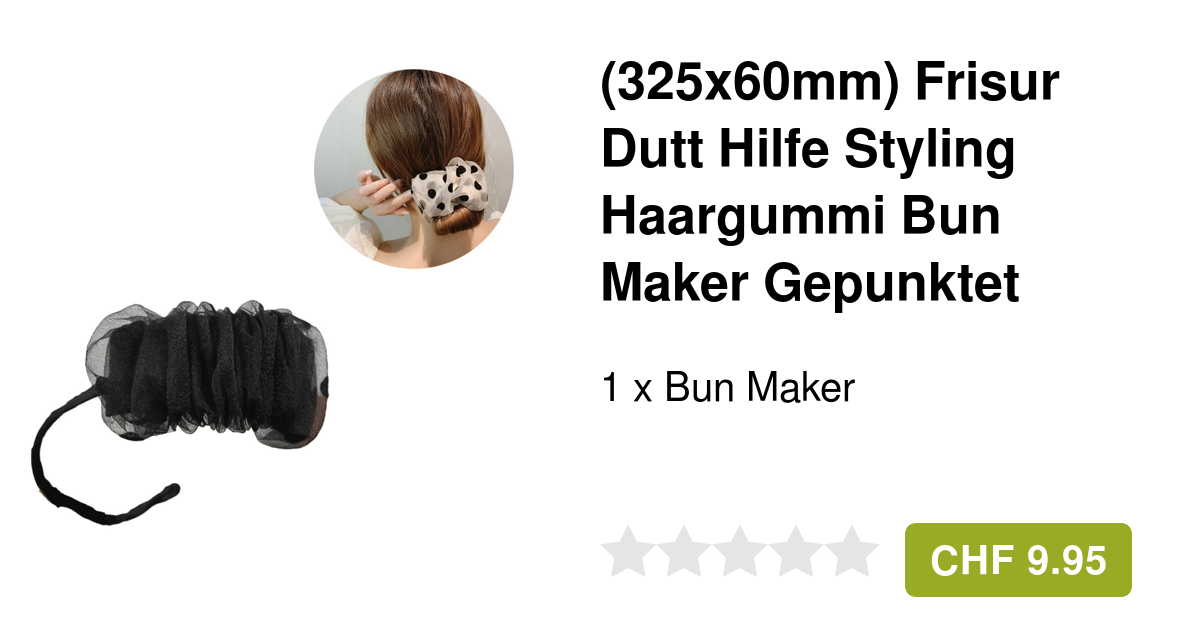 (325x60mm) Frisur Dutt Styling Bun Maker Schwarz