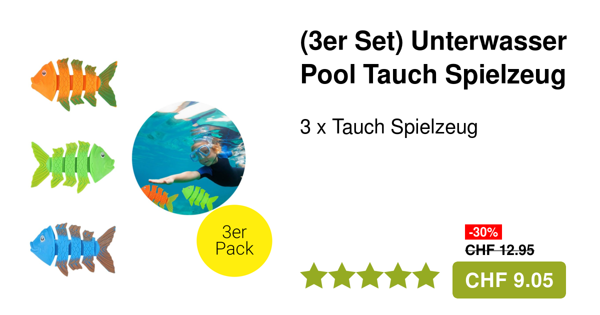 (3er Set) Unterwasser Pool Tauch Spielzeug Fische