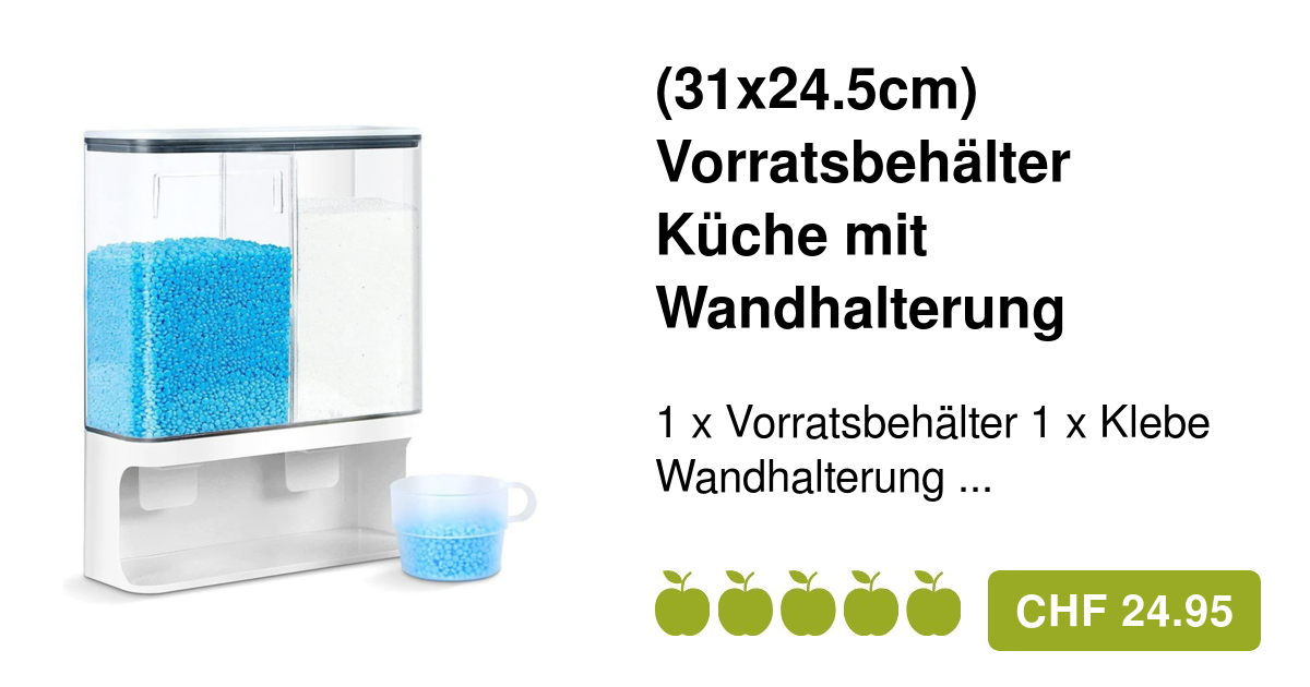 Universal Vorratsbehälter Wandhalterung+Messbecher