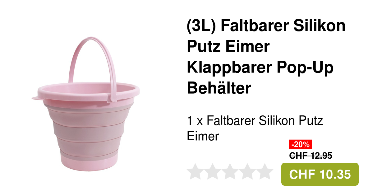 (3L) Faltbarer Silikon Putz Eimer mit Henkel Rosa