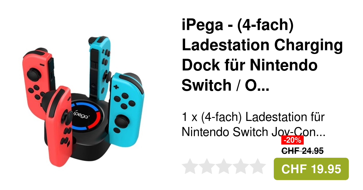 Nintendo - Station de charge à 4 positions Nintendo Switch avec LED