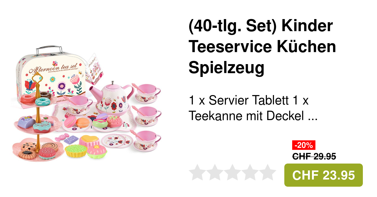 Teeservice Kinder Küchen Spielzeug Zubehör Tea Time