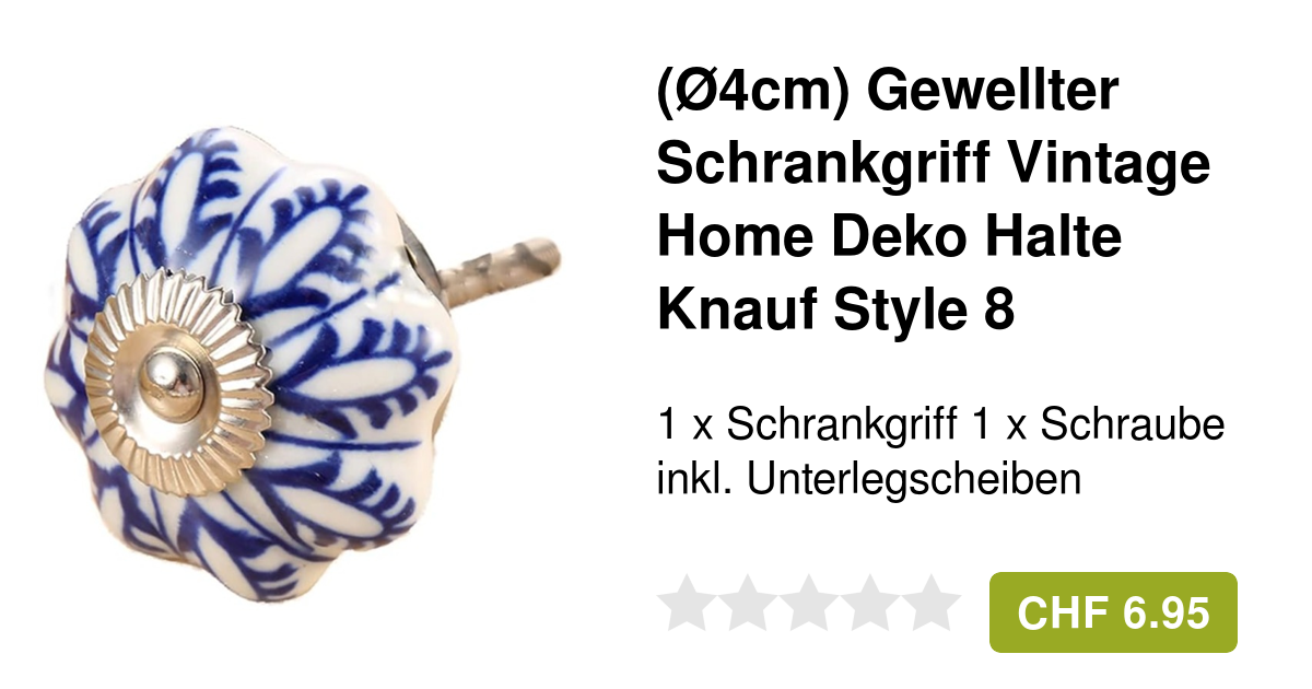 (Ø4cm) Gewellter Schrankgriff Vintage Deko Style 8