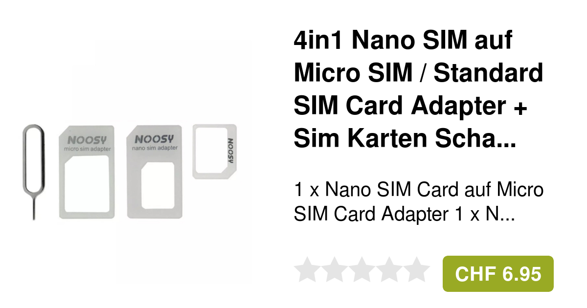 adaptateur de carte SIM 4en1 Nano SIM / Micro SIM / Standard SIM
