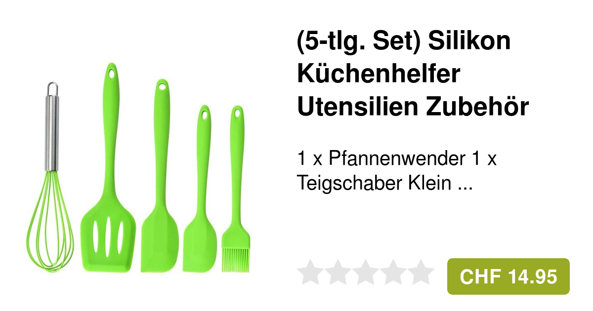 Silikon Küchenhelfer Utensilien Kochgeschirr Grün