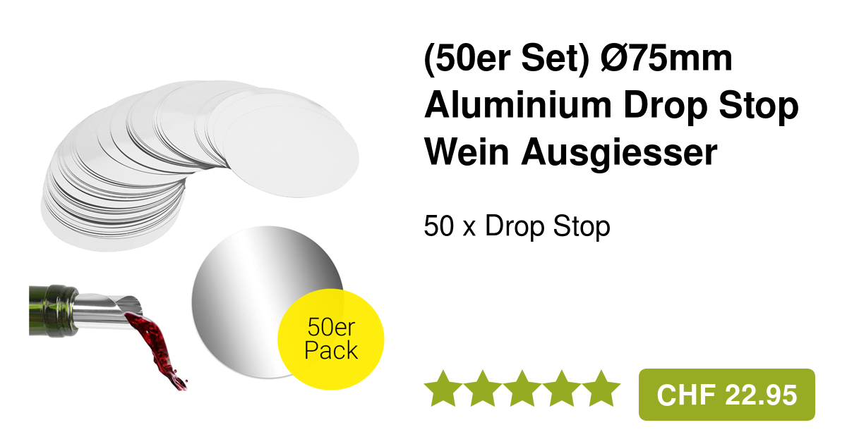 (50er Set) Ø75mm Aluminium Drop Stop Wein Ausgiesser