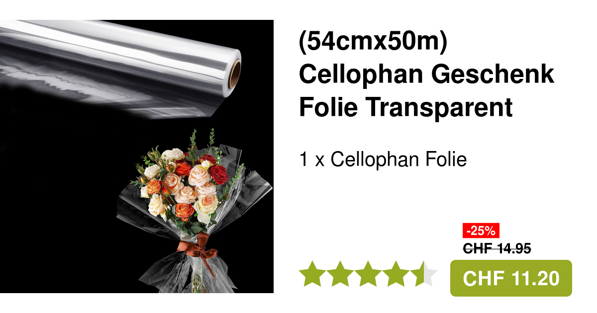 Cellophan Geschenk Folie Blumen Wrap Klarsichtfolie