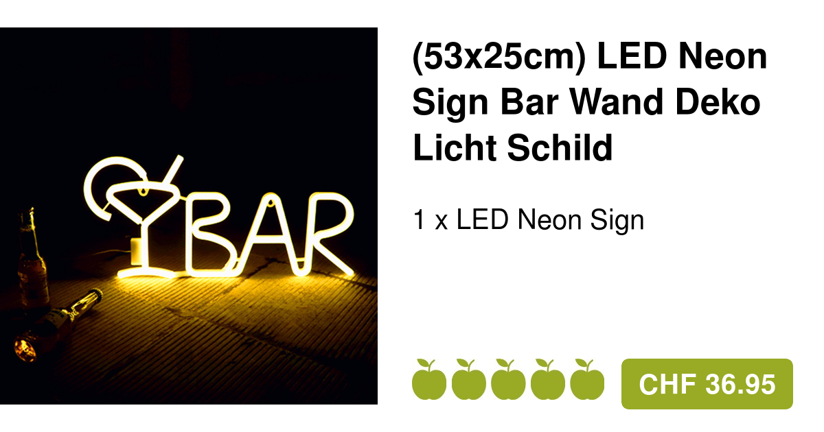 (53x25cm) LED Néon Sign Bar Mur Décoration Lumière Jaune