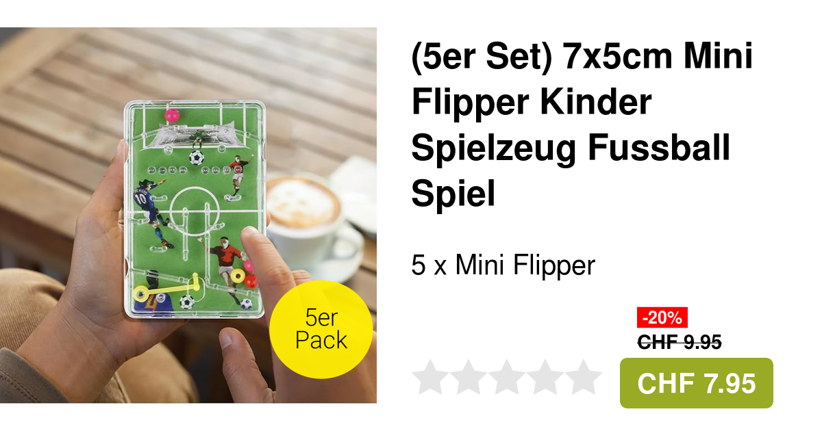 5er Set 7x5cm Mini Flipper Kinder Spielzeug Fussball