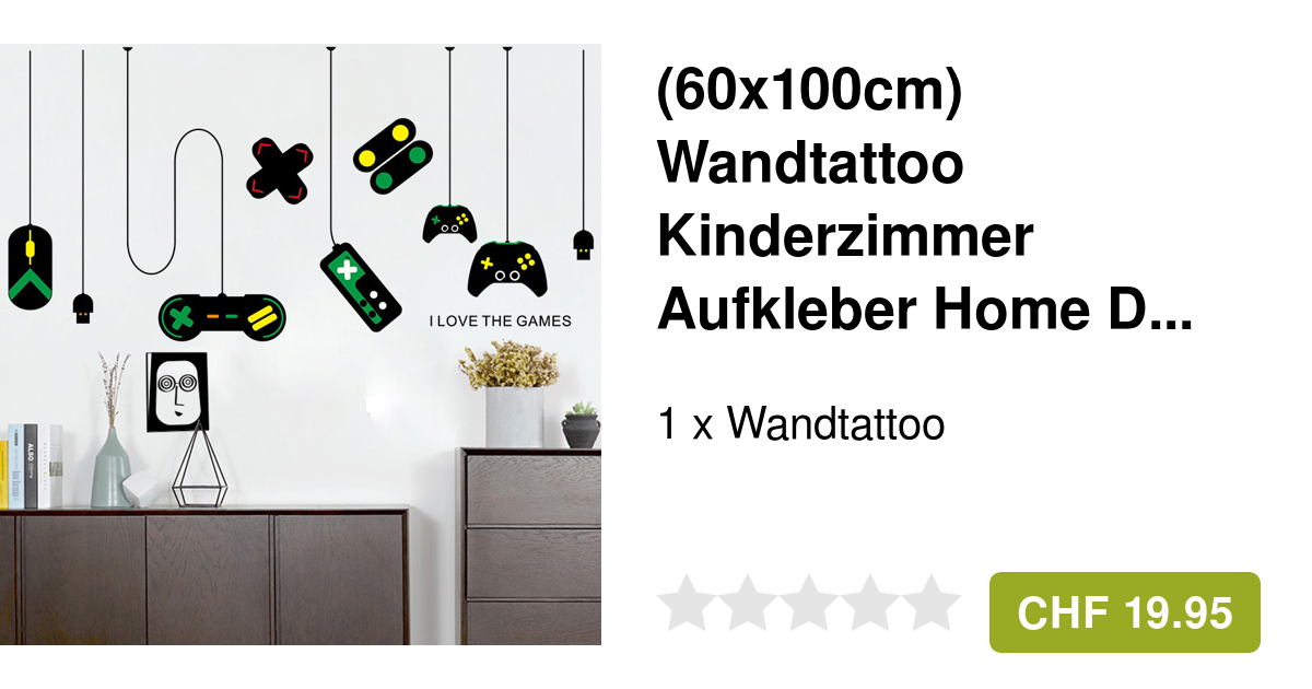 (60x100cm) Wandtattoo Sticker Deko Game Controller