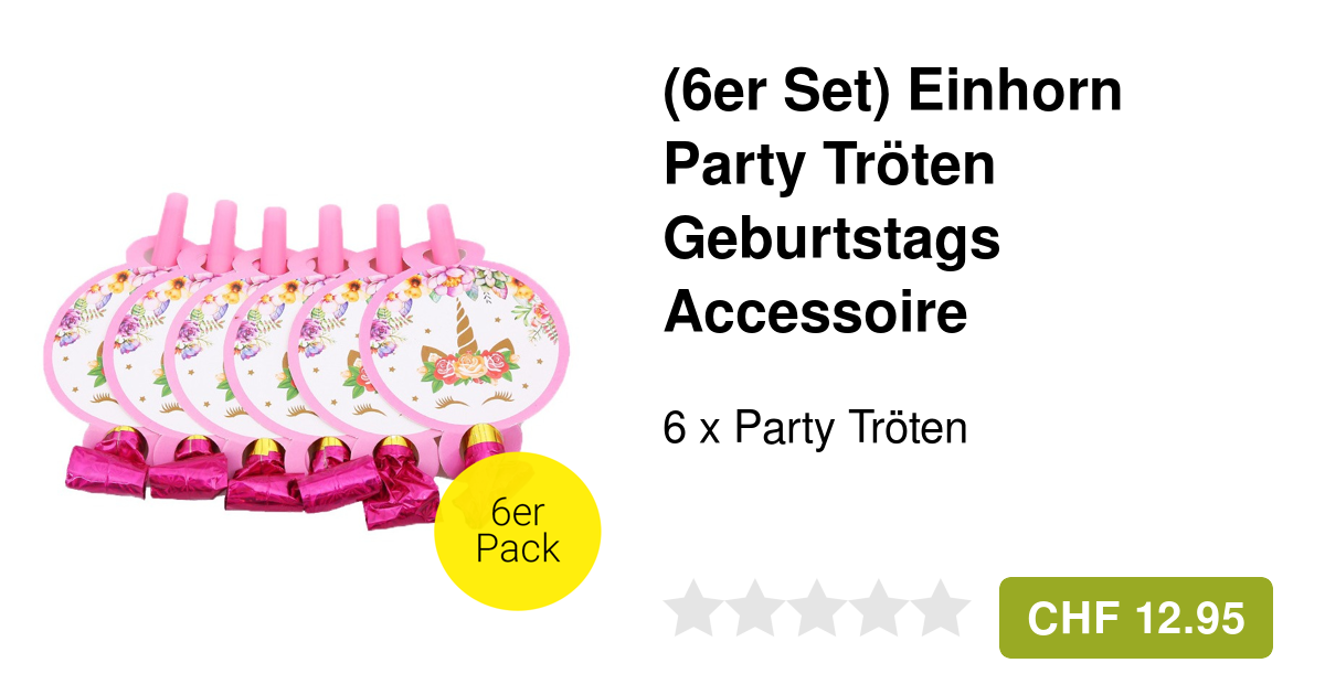 (6er Set) Einhorn Party Tröten Geburtstags Accessoire