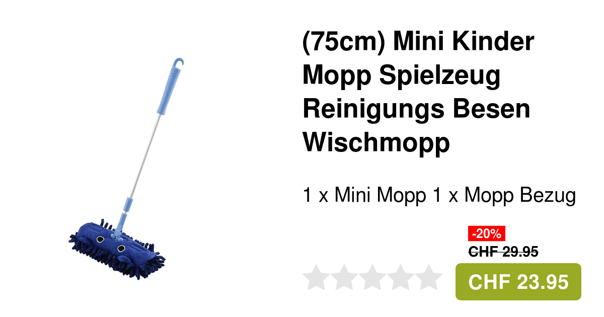 Mini Kinder Mopp Spielzeug Reinigungs Besen Blau
