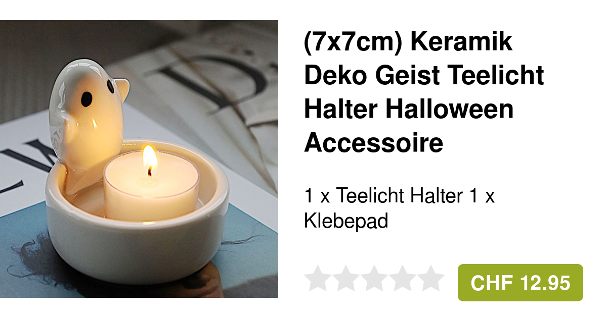 7x7cm Keramik Deko Geist Teelicht Halter Halloween