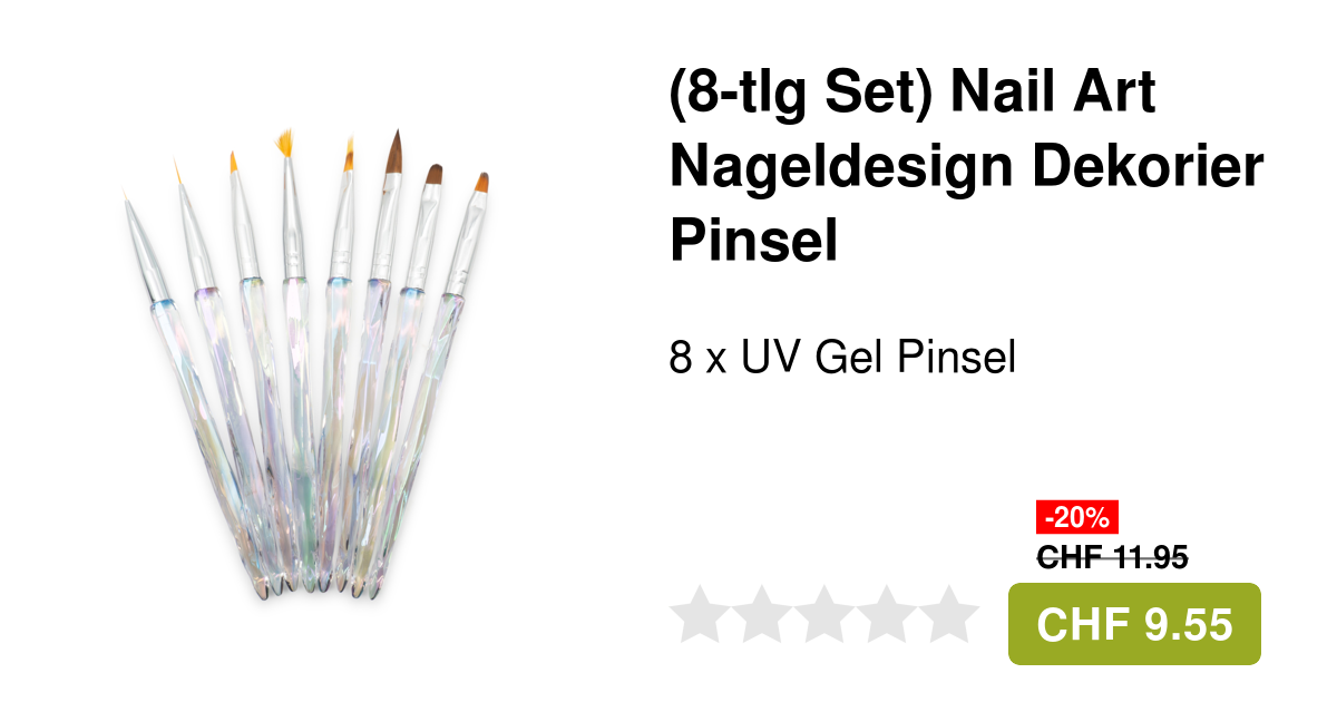 (8-tlg Set) Nail Art Nageldesign Dekorier Pinsel