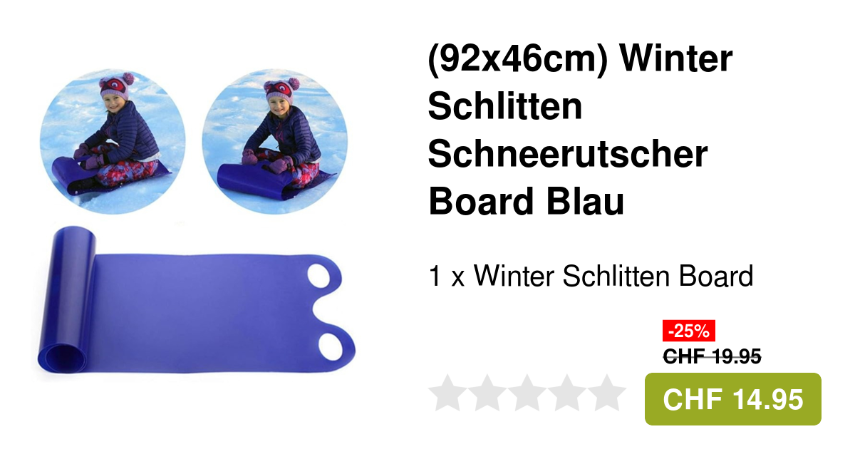 (92x46cm) Winter Schlitten Schneerutscher Board Blau