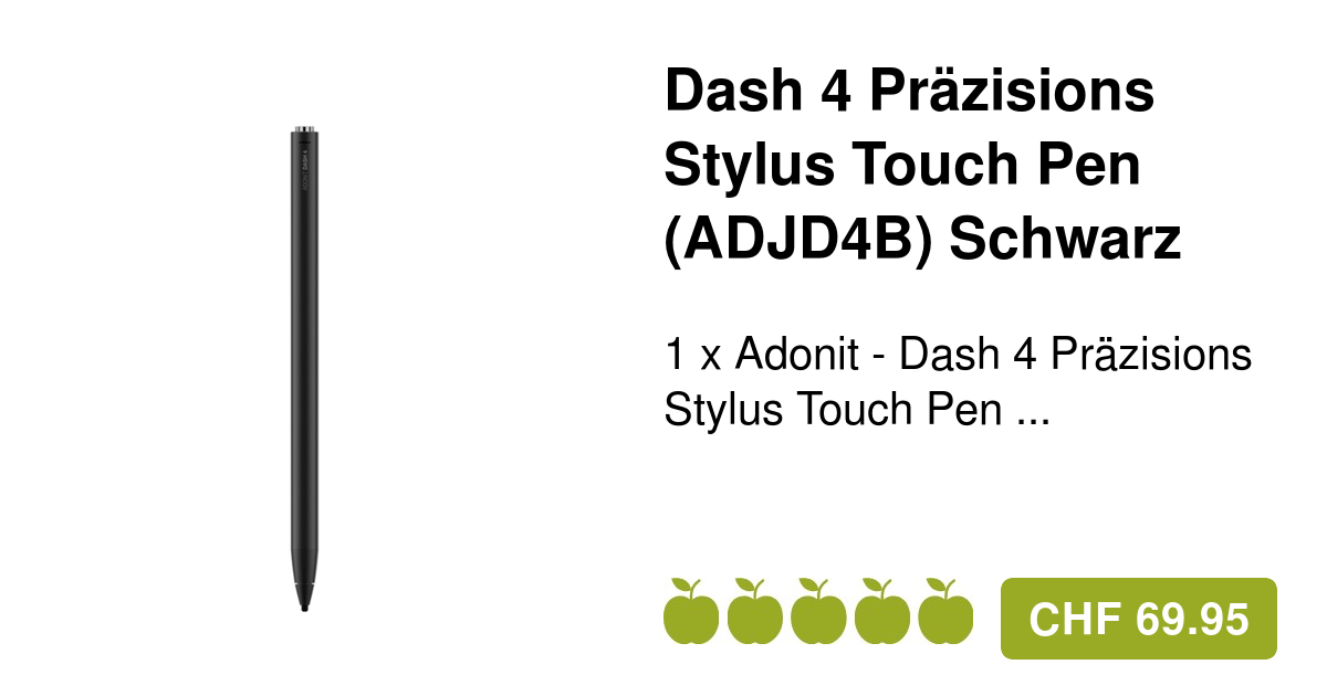 Adonit Dash 4 Stylet tactile de précision (ADJD4B) Noir