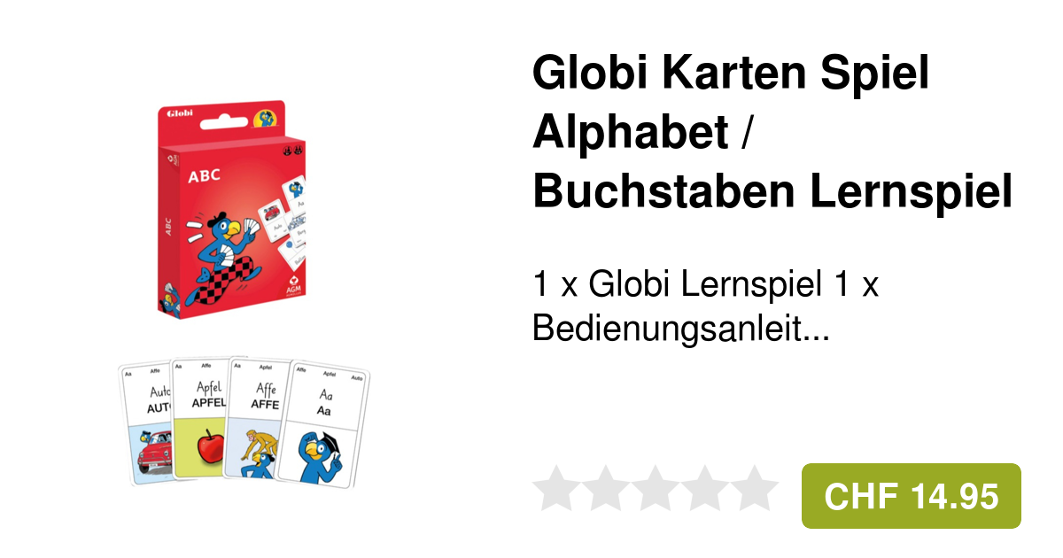 AGM - Globi Spiel Alphabet Buchstaben Lernspiel ABC