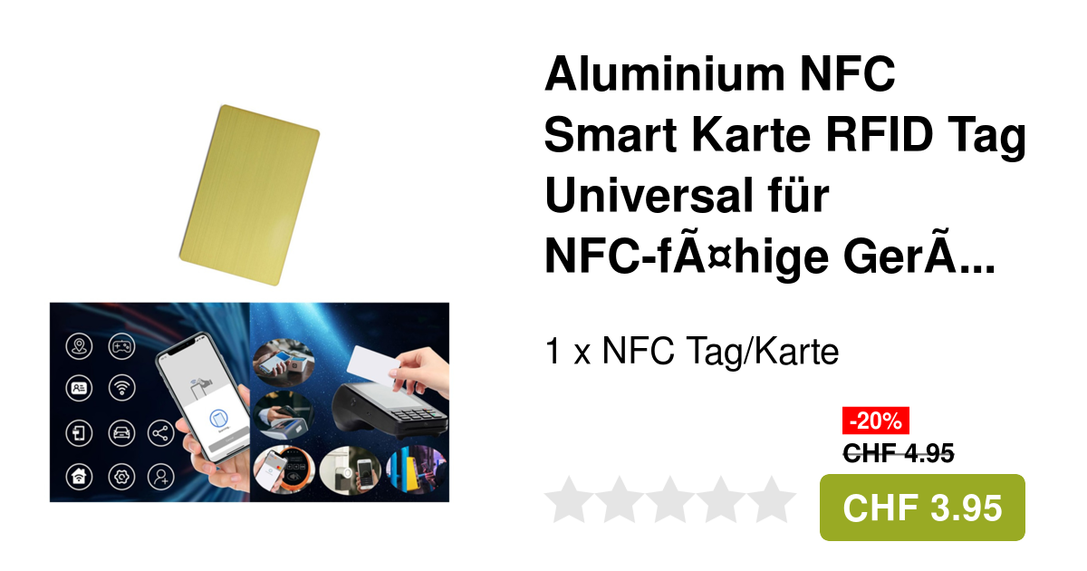 Carte à puce NFC universelle pour smartphones - Or