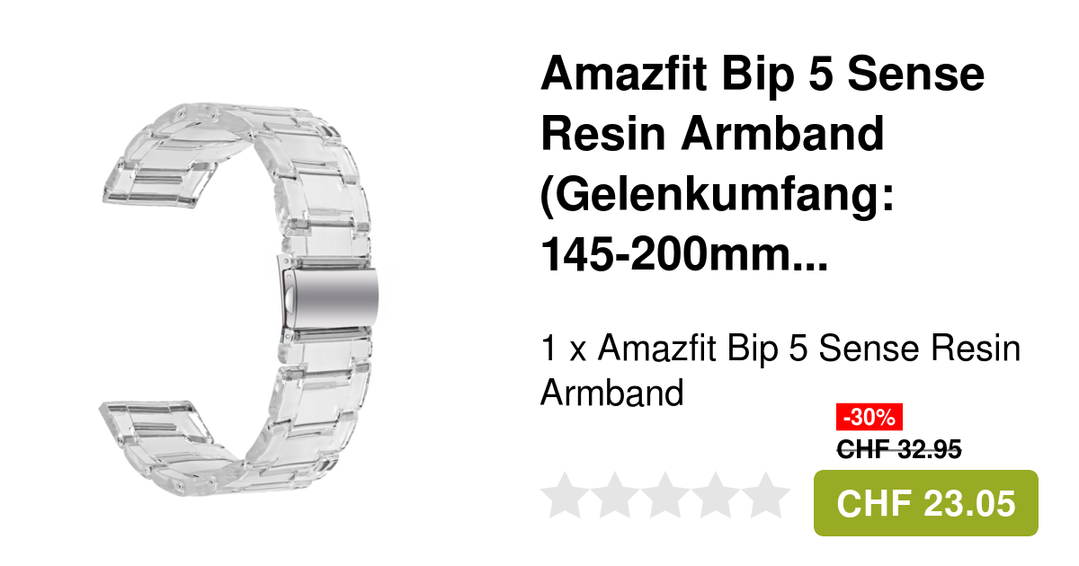 Amazfit Bip 5 Resin Armband Transparent