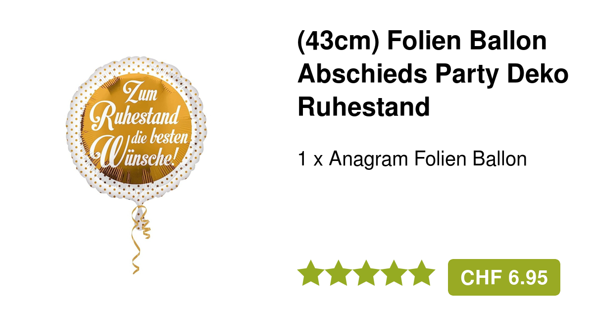 Anagram Folien Ballon Motto Party Deko Ruhestand