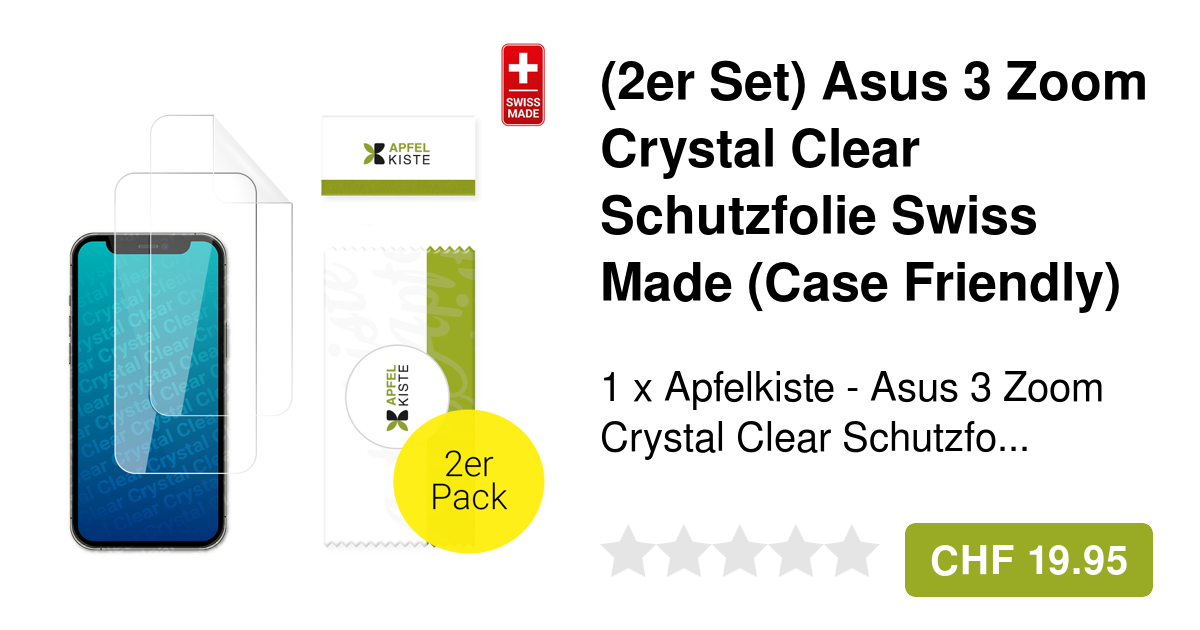 Apfelkiste Asus 3 Zoom Crystal Clear Folie