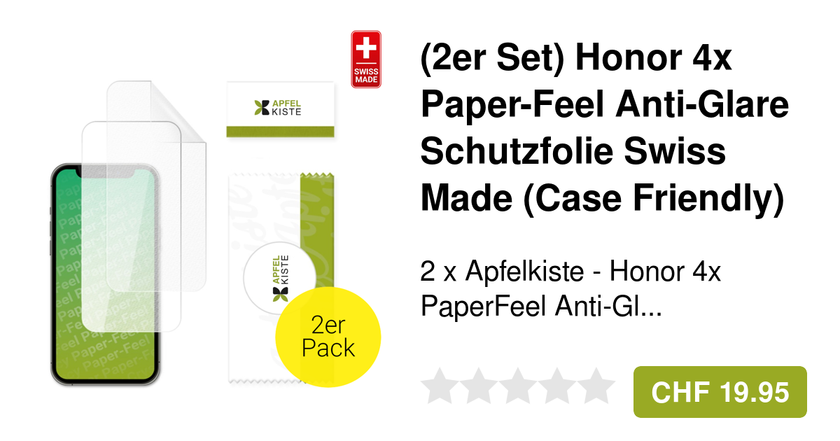 Apfelkiste Honor 4x Paper-Feel Folie
