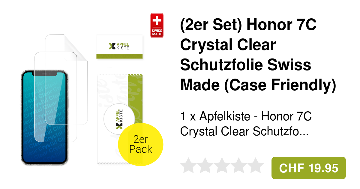 Apfelkiste Honor 7C Crystal Clear Folie