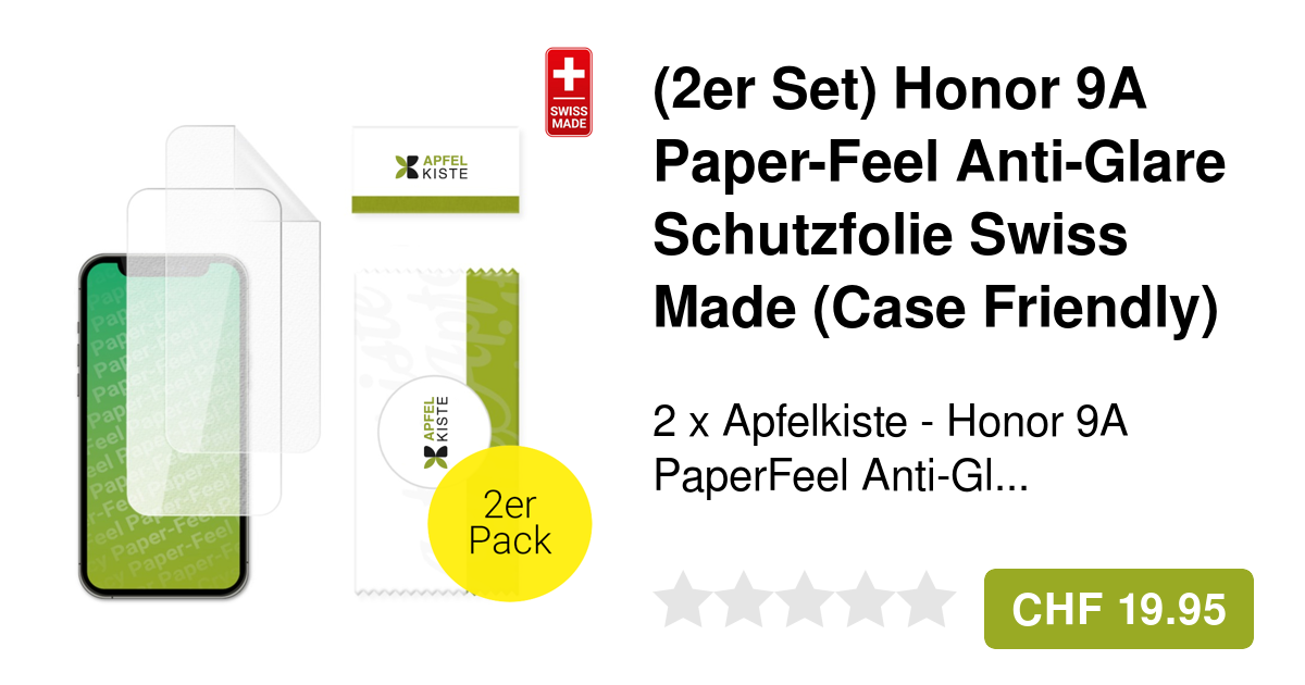 Apfelkiste Honor 9A Paper-Feel Folie