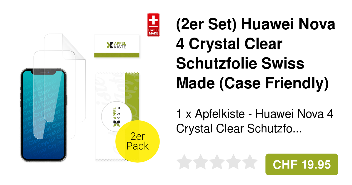 Apfelkiste Huawei Nova 4 Crystal Clear Folie