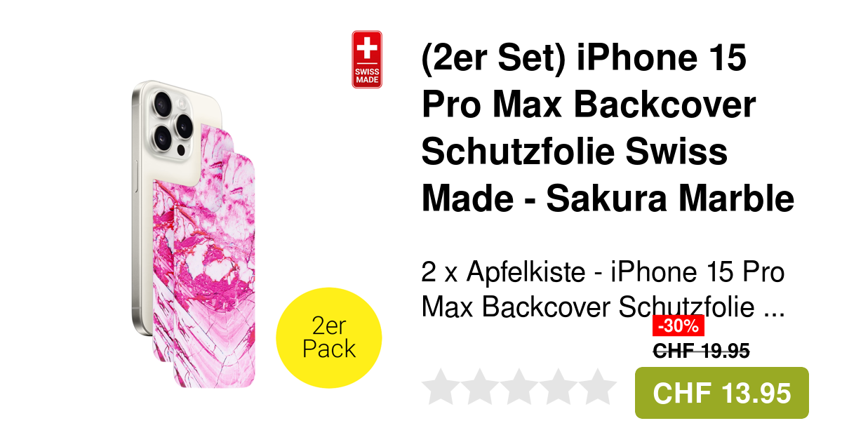 Apfelkiste iPhone 15 Pro Max Film de protection du dos de la coque Pro ...