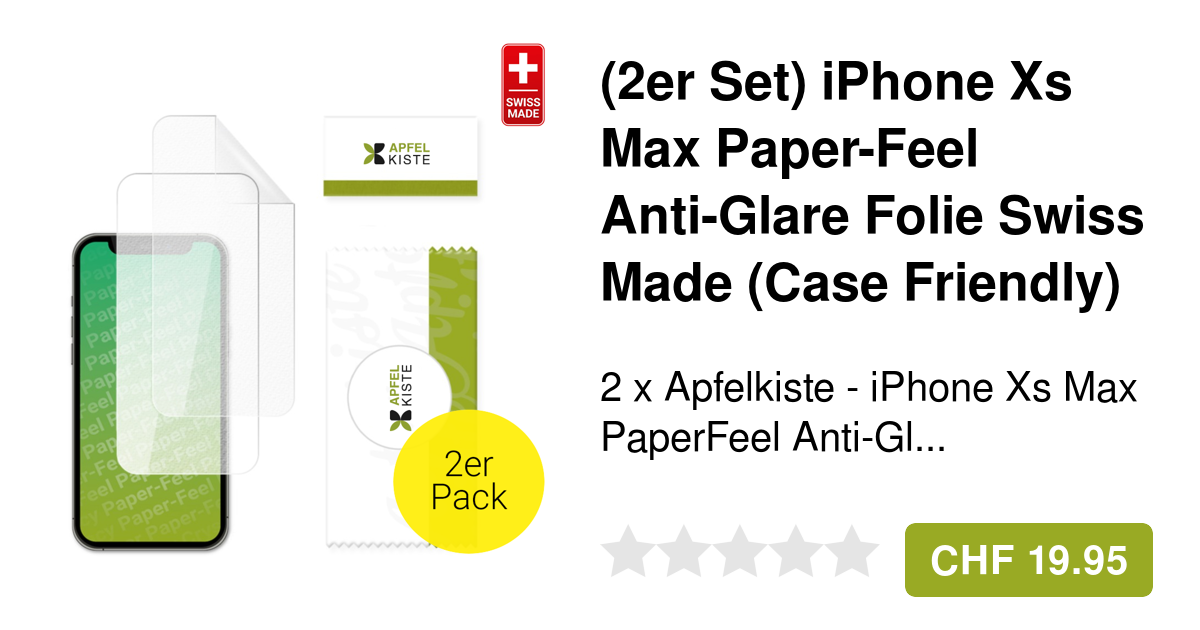 Apfelkiste iPhone Xs Max Paper-Feel Folie