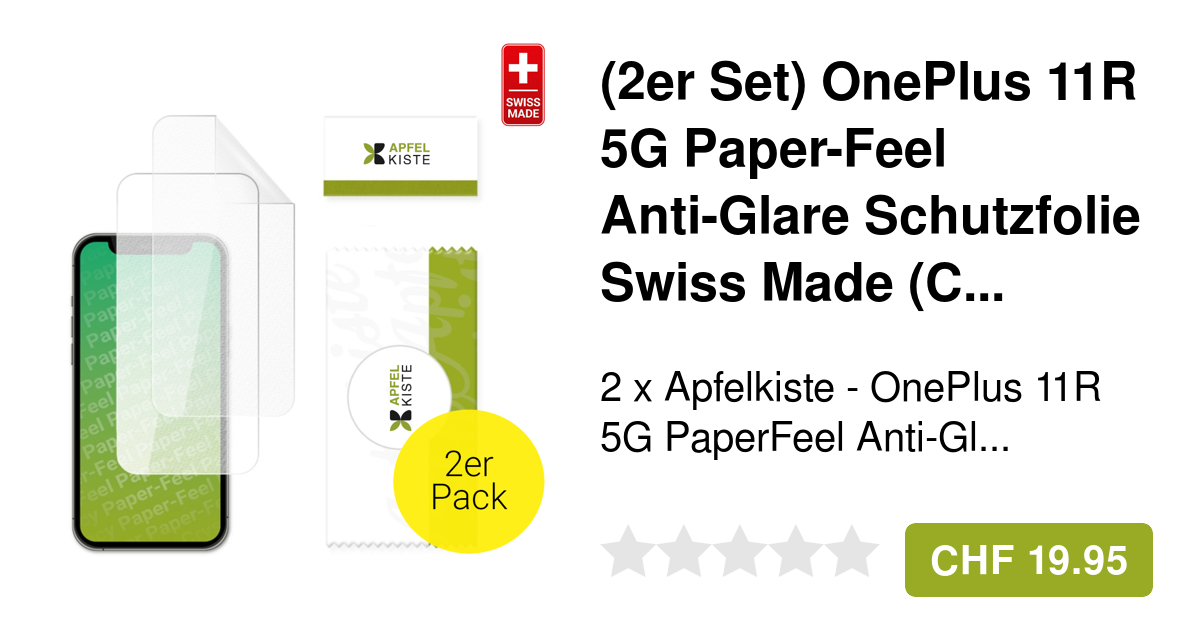 Apfelkiste OnePlus 11R 5G Paper-Feel Folie