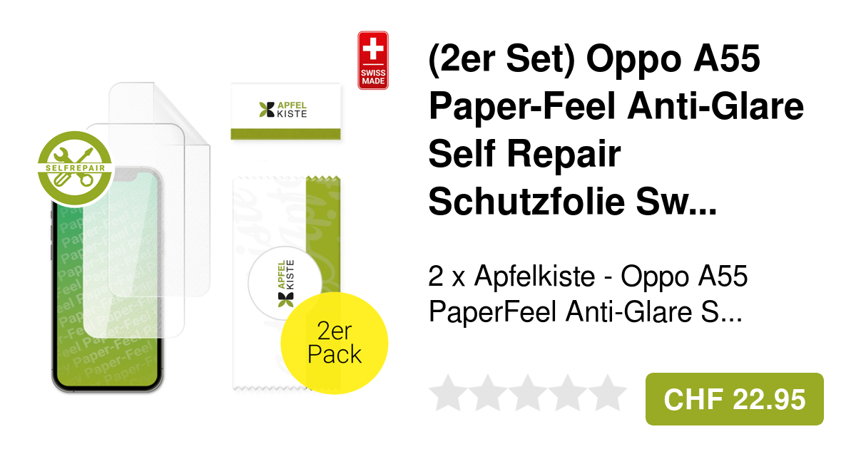 Apfelkiste Oppo A55 Paper-Feel Anti-Glare Self Repair Folie