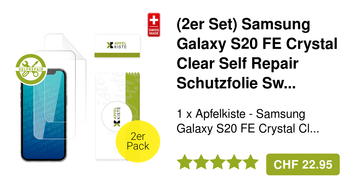 Apfelkiste Samsung Galaxy S20 FE Crystal Clear Self Repair Folie