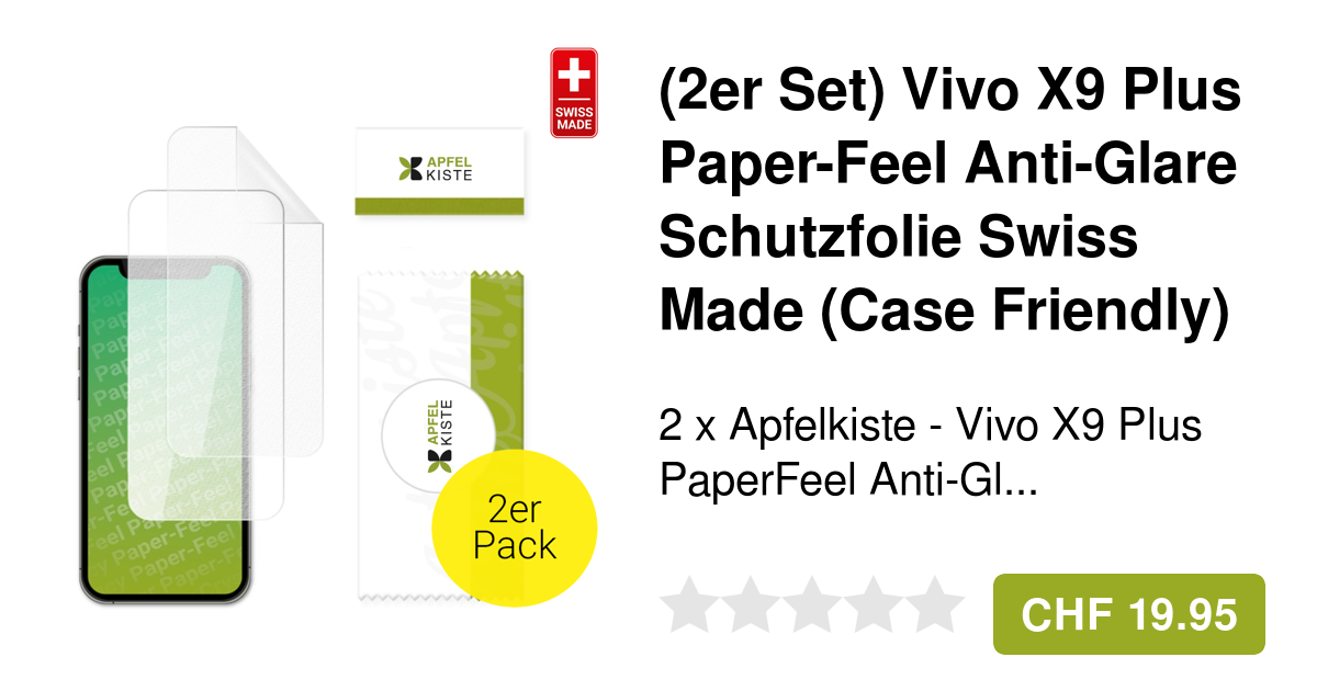 Apfelkiste Vivo X9 Plus Paper-Feel Folie