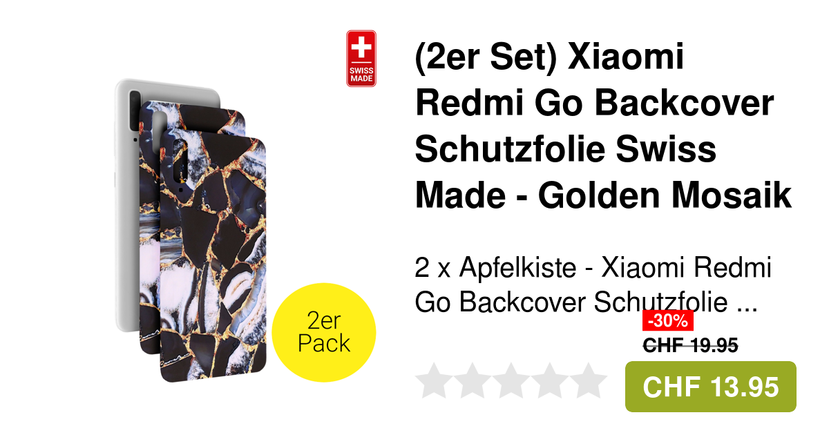 Apfelkiste Xiaomi Redmi Go Backcover Schutzfolie Golden Mosaik