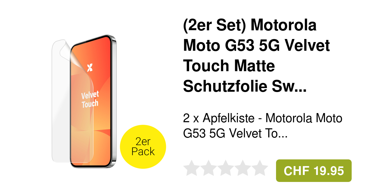 Apfelkiste Base Motorola Moto G53 5G Velvet Touch Folie