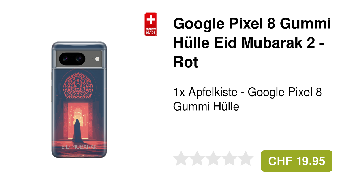 Apfelkiste Google Pixel 8 Gummi Hülle Eid Mubarak 2 - Rot