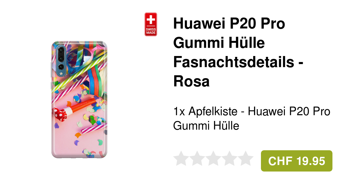 Apfelkiste Huawei P20 Pro Gummi Hülle Fasnachtsdetails - Rosa
