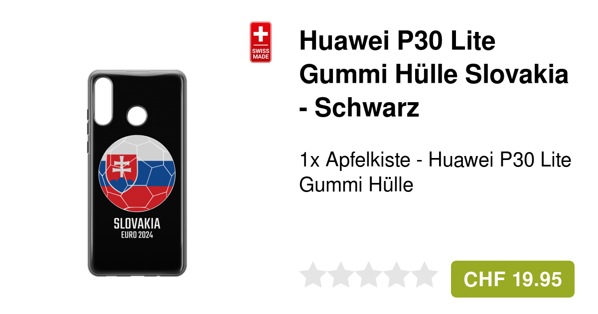 Apfelkiste Huawei P30 Lite Gummi Hülle Slovakia - Schwarz