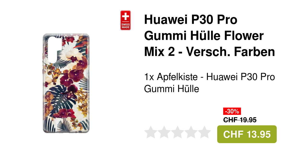 Apfelkiste Huawei P30 Pro Gummi Hülle Flower Mix 2 - Versch. Farben