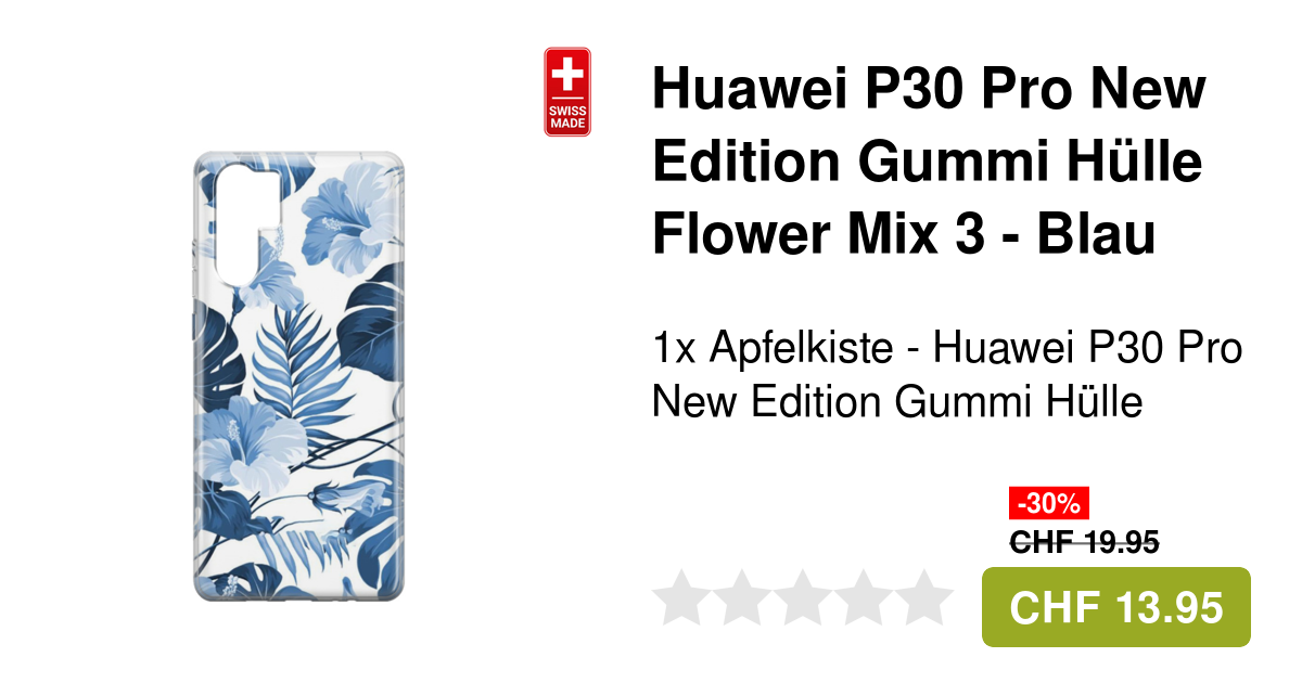 Apfelkiste Huawei P30 Pro New Edition Gummi Hülle Flower Mix 3 - Blau